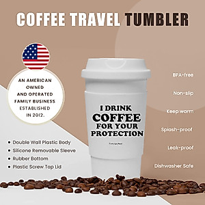 Funny Guy Mugs May The Force Be With You Equation Travel Tumbler With Removable Insulated Silicone Sleeve, Black, 16-Ounce