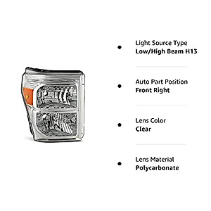 ACANII - For 2011-2016 Ford F250 F350 F450 F550 SuperDuty Replacement Headlight Headlamp - Passenger Side Only