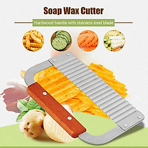 Soap Cutter, Hardwood Handle Wavy Slicer Cutter Vegetable Soap Molds Crinkle Slicer Cutter Cutting Tool for Kitchen