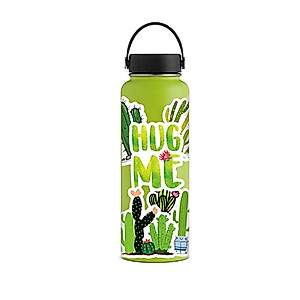 Yaroelrd Cactus Stickers 50 Sheets of Plant Vinyl Waterproof Suitable for Laptop Skateboard Kettle Mobile Phone Scrapbook Children Adolescents Adult Aesthetic, Green, 7 x 4.5 x 0.19 inches