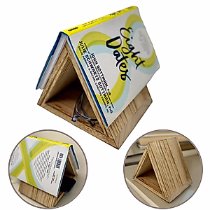Multi-Functional Triangle Book Holder No Assebmly Required | Convenient Book Stand with Storage Cubby for Organized Reading Experience | Wooden Book Accessory | Perfect Gift for Book Lovers