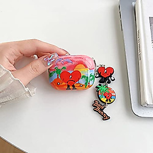 Liphontcta Cute Interesting Design Soft TPU Airpod Pro 2 Case，with Fashion Kawaii Lanyard Keychain，Suitable Man Women Girl 2022 Airpod Pro 2 Case,2019 Airpod Pro case. (Pro 2 Red)