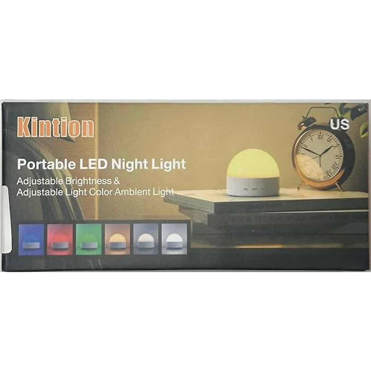 Kintion Portable LED Night Lamp for Kids and Adult(with RGB Mode), Bedside Dimmable Warm Night Light, Soft Eye Caring Night Light for Kids Breastfeeding and Sleep Aid, 8 Colors, 2pcs