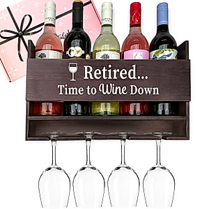 GIFTAGIRL Retirement Gifts for Women 2021 - Wine Gifts for Women Unique Like Our Retired, Time to Wine Down Wine Rack, are an Ideal Retirement Gift for Wine Lover. Retirement Gifts Women