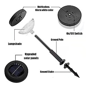 Elemy Solar Path Lights Color Changing/Warm White Solar Lights Outdoor Waterproof Solar Powered Garden Lights Path Lights for Garden Pathway Yard(6 Pcs)