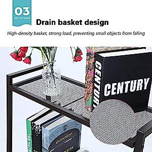 Metal Storage Rack, FOME 4-Shelf Shelving Heavy Duty Adjustable Shelves Storage Shelf Corner Shelf Free Standing Ladder Shaped Plant Flower Stand Rack for Laundry Bathroom Kitchen Pantry Closet