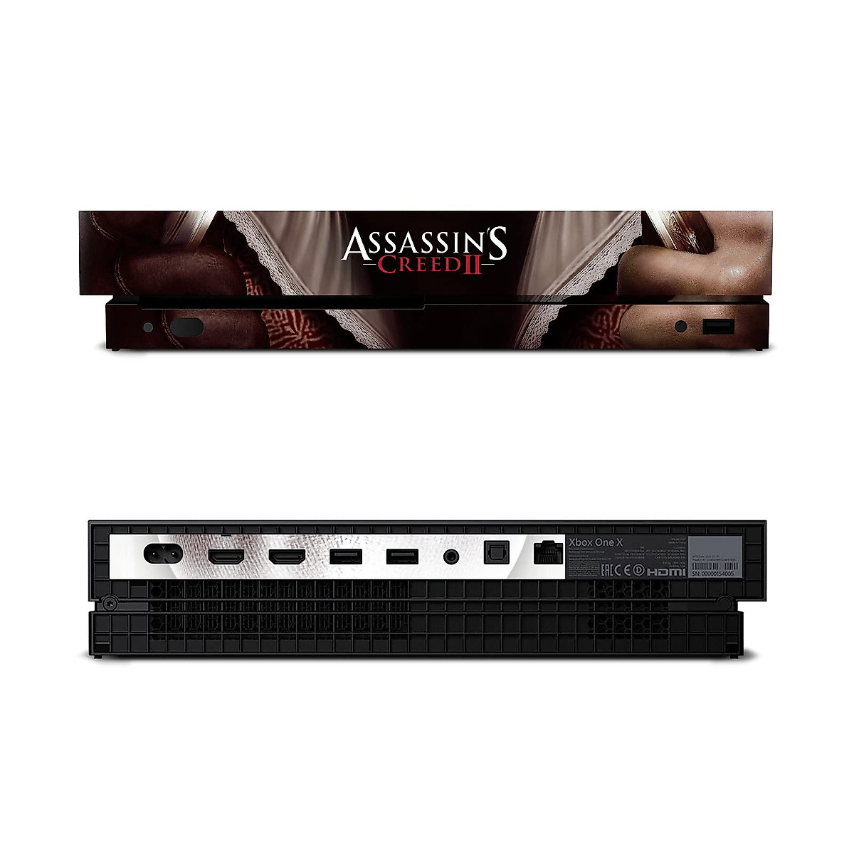 Head Case Designs Officially Licensed Assassin's Creed Ezio II Graphics Matte Vinyl Sticker Gaming Skin Decal Cover Compatible With Xbox One X Console and Controller Bundle