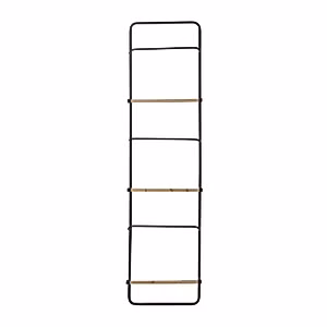 Deco 79 Metal Wall Mounted 6 Rack Magazine Rack Holder, 18" x 4" x 70", Black