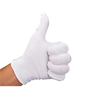 12 Pairs White Cotton Gloves Dry Hands,Soft Stretchy Working Gloves,for coins, Jewelry,Silver, Inspection Gloves