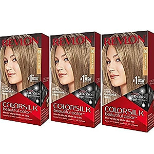 Revlon Colorsilk Hair Color 60 Dark Ash Blonde, Pack of 3