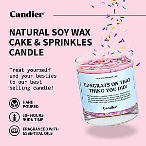 Candier - Congrats on That Thing You Did Candle, Scented Phthalate-Free Soy Candles with 60+ Hours Burn Time, Candles for Women & Men