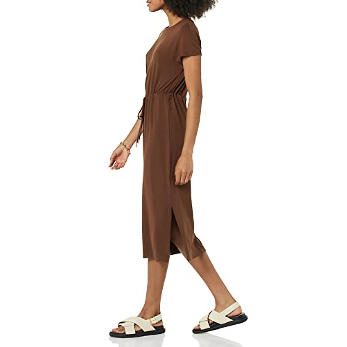 Amazon Aware Women's Modal Dropped Shoulder Midi Dress (Available in Plus Size), Deep Brown, 3X