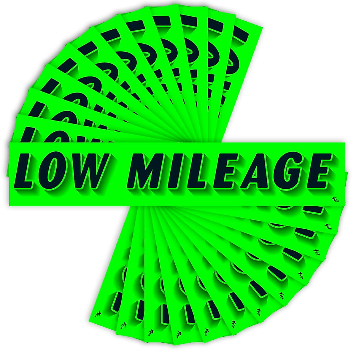 VERSA-TAGS 7.5" Black/Green Vinyl Number Decals 11 Dozen Set Windshield Pricing & 1 Pack of Each of Loaded, Low Mileage, Financing Available 14.5" x 2.75" Sticker Windshield Decal Auto Dealership