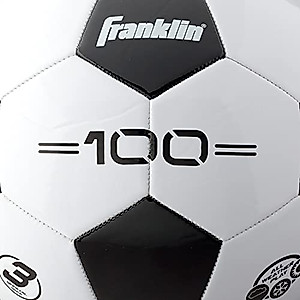 Franklin Sports Soccer Balls - Size 3 F-100 - Youth Soccer Ball, White/Black
