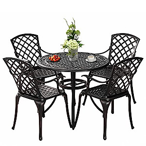 Withniture Aluminum Patio Chairs Set of 2, All Weather Outdoor Dining Chairs with Arms,Patio Dining Chairs,Patio Seating Outdoor Chairs,for Balcony, Backyard, Garden, Bronze