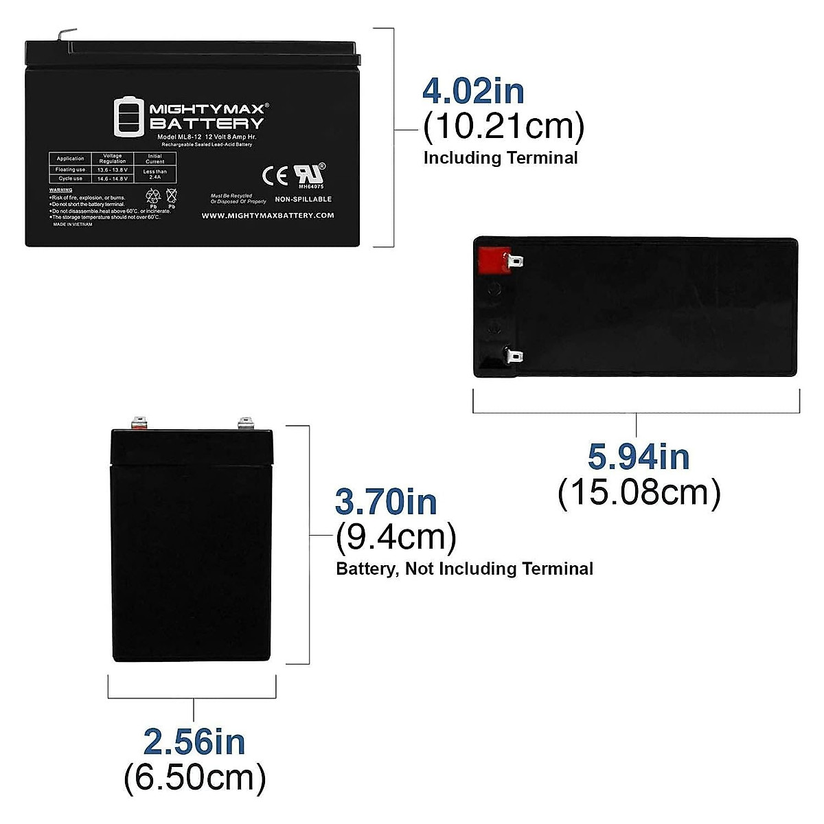 Mighty Max Battery 12V 8Ah UPS Battery Replaces 35w EnerSys Datasafe NPX-35T - 2 Pack