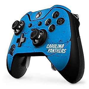 Skinit Decal Gaming Skin compatible with Xbox One Elite Controller - Officially Licensed NFL Carolina Panthers Distressed Alternate Design