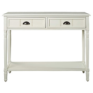 Signature Design by Ashley Goverton Vintage Casual 2 Drawer Console Sofa Table, White