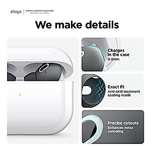 elago [6 Pairs] Compatible with AirPods Pro 2 Ear Tips with Earbuds Cover, Compatible with Apple AirPods Pro 2nd Generation [3 Sizes: Large + Medium + Small] [US Patent Registered] (Dark Grey)