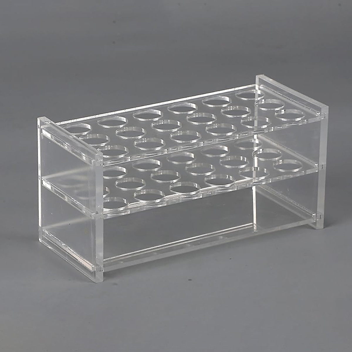 GSHLLO 18 Holes Acrylic Test Tube Holder Clear Test Tube Rack Tube Vial Holder Rack Make up Brushes Drying Rack Test Tube Display Stand for 10ml 15ml Test Tubes