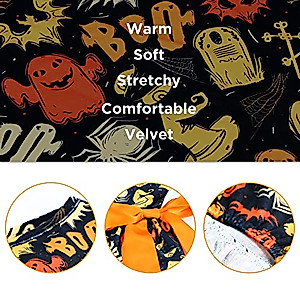 BOTEWO Halloween Dog Dress Lightweight Velvet Pets Clothes Cute Girl Doggies Dresses Outfits with Bow Tie Puppy Cat Holiday Cosplay Costume(XXS,Black)