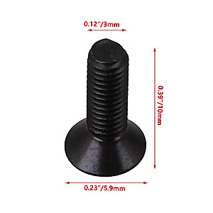 Mxfans 100pcs Black 10.9 Alloy Steel Flat Head Hex Screws M3 x 10mm