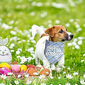 JOTFA 4 Pack Valentine's Day St. Partick's Day Easter Dog Bandanas, Holiday Plaid Dog Puppy Bandana Scarf Costume for Small Medium Large Dogs Pets