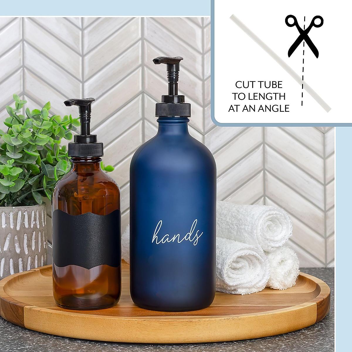 Cornucopia Brands 28-400 Replacement Pumps for Soap Dispensers/Lotion Bottles (6-Pack); Plastic Standard Size Replacement Pump Parts w/ 9-Inch Dip Tubes