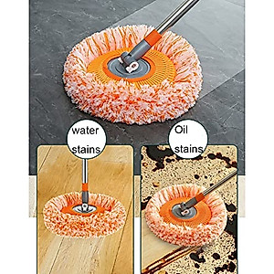 Mops for Floor Cleaning, 360° Rotatable Floor Mop with 3 Coral velvet Mop Head Extendable Long Handle Retractable Glass Wiper Window Cleaner Brush Car Cleaning Tools