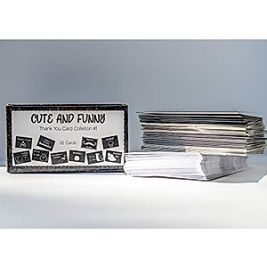 Thank You Card Pack of 52 (with Envelopes) by Eat That Frog | Cute and Funny Designs to Make Them Laugh | Great for Graduation, Wedding, Holidays, Etc. | by Eat That Frog (Funny and Punny, 52 Pack)