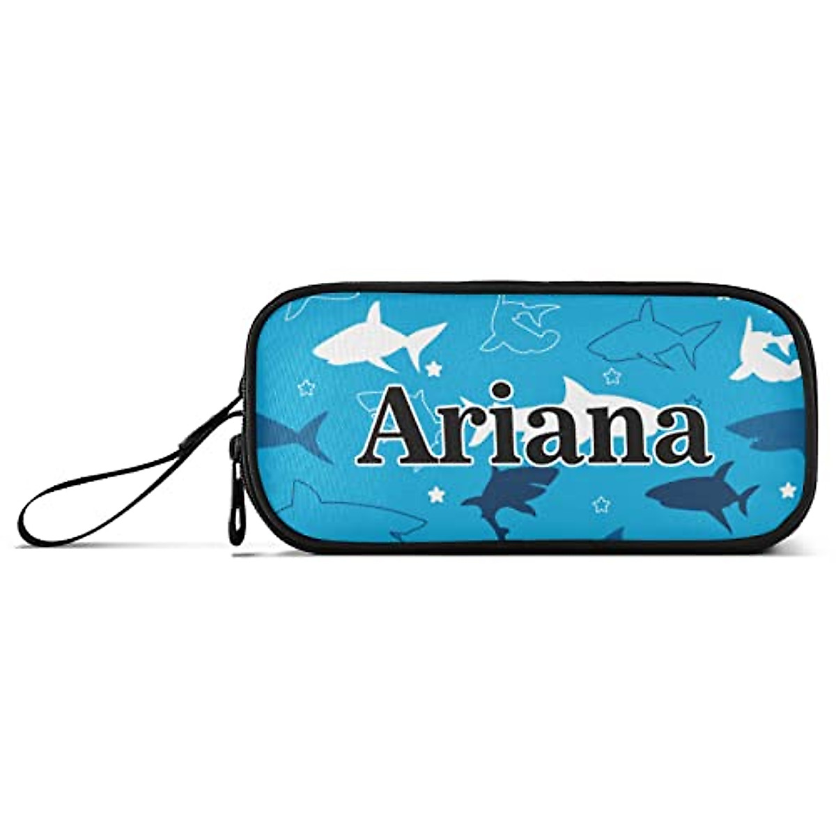 J JOYSAY Custom Sharks Pencil Case Large Big Capacity Personalized Pencil Bag for Girls Boys Customized Pencil Storage Box Journaling Supplies for Office Kids Adults