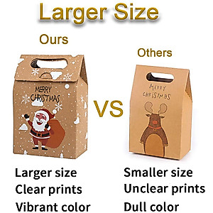 CCINEE Christmas Treat Bags, 24pcs Kraft Paper Gift Bags for Christmas Party Gift Packing Supply