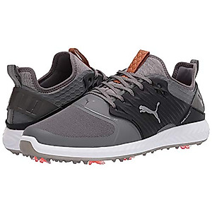 PUMA GOLF Men's Ignite Pwradapt Caged Golf Shoe, Quiet Shade-Bronze-Puma Black, 10 M US