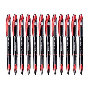 uni-ball AIR Rollerball Pens, Fine Point (0.7mm), Red, 12 Count