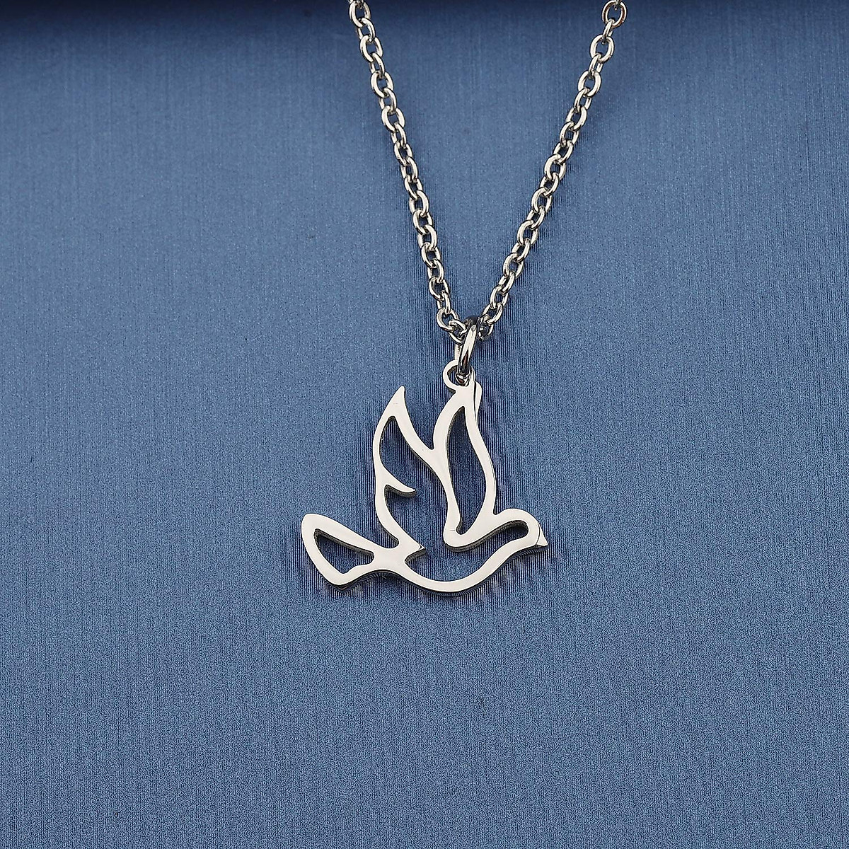 MYOSPARK Stainless Steel Dove Bird Necklace, Peace Gift for Her