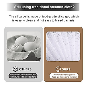 10 inch Non Stick Silicone Steamer Liners Mesh Mat Pad Steamed Buns Dumplings Baking Pastry Dim Sum Mesh Reusable Silicone Steamer Liners pastry mat bamboo steamer liners 10pcs