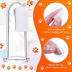 Nuogo 80 Packs Dog Toothbrush Soft Finger Brushes Pet Finger Toothbrush Easy Teeth Cleaning Dog Tooth Brush Oral Care Pet Dental Brush Pet Cleaning Finger Covers for Small Cats and Puppy