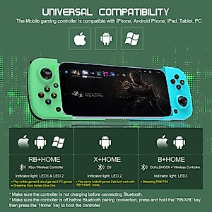 Joso Phone Controller for iPhone/Android Support Phone Case, Wireless Mobile Game Controller for Android iPhone 16/15/14/13/12 Support PS Remote Play, Cloud Gaming, MFi Arcade Games