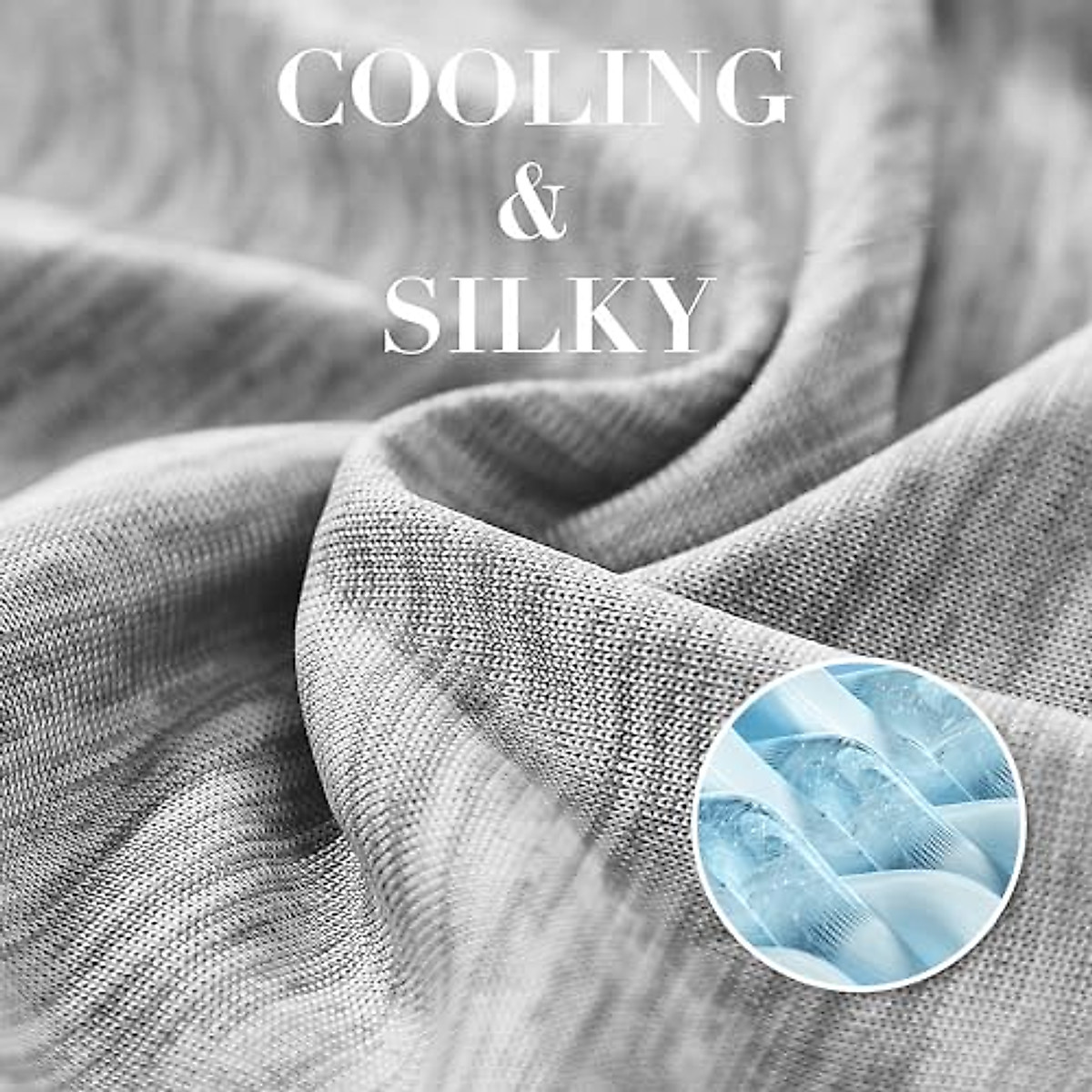 LUXEAR Cooling Blanket for Hot Sleepers Night Sweats Japanese Q-Max>0.4 Arc-Chill Cooling Fiber Keep Adults/Children Cool All Night Twin Size Cool Summer Blanket 59 X 79in -Gray