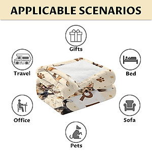 Personalized German Shepherd Blanket for Kids - 30x40 Inches Lap Size - Soft Fuzzy Cozy Blankets Gift - Orange Cute Throw Blanket for Couch, Living Room & Office