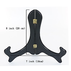 Artliving Black 8 Inch Wood-like Easels Plate Stand Holder Display Stands Picture Frame Stand-Set of 2