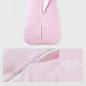 Chuchu Puff Baby Sleeping Bag, Autumn and Winter, Detachable Long Sleeves 2.5 Tog Inverted Zipper Warm Wearable Blanket Super Soft Breathable Cotton Baby Sleep Bag fit Infants and Toddler, 6-18 Months