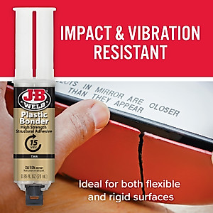 J-B Weld 50133 Plastic Bonder Structural Adhesive Syringe - Tan - 25 ml
