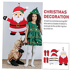 BESPORTBLE 1 Set DIY Christmas Decoration Statue Decor Christmas Christmas Ornaments Felt DIY Felt Christmas Santa Claus Detachable Ornaments Felt Craft Adornment Hanging Ornaments Red
