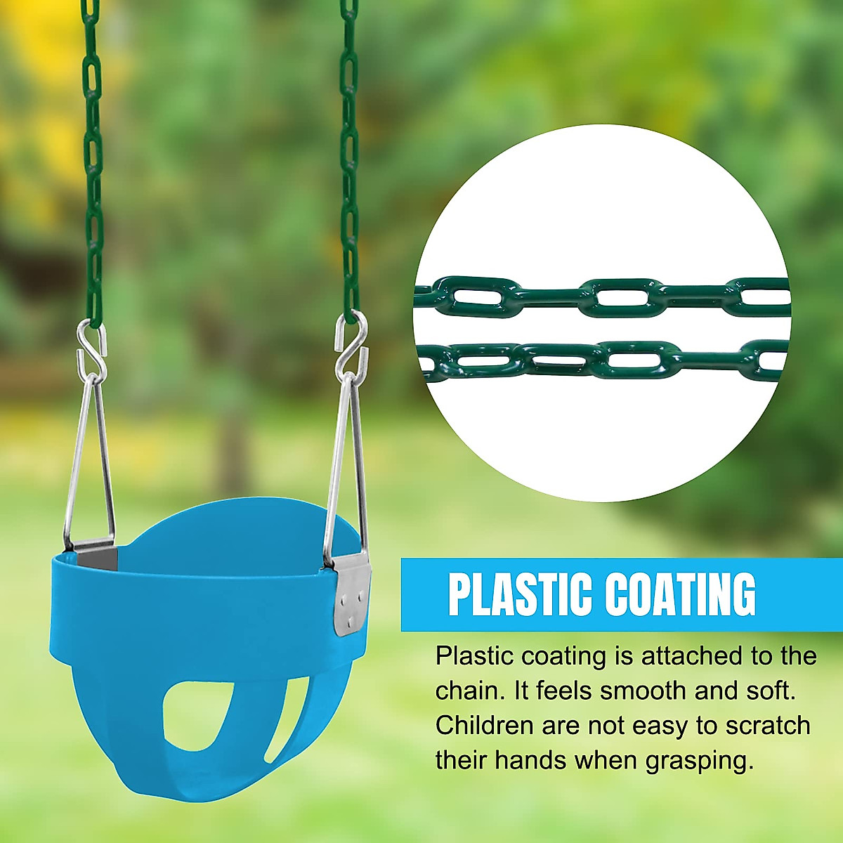 Toddler Swing for Outside and Tree Swing seat for Kids 2 Sets，Baby Swing Outdoor with 4 Hanging Straps and 4 Hooks |Kids Swing | Bucket Swings for Toddlers | Baby Swings for Infants(Blue)