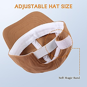 Summer Baby Boy Baseball Hat Kids Girl Hat Cotton Toddler Sun Hats for Boys 6M-10Y (Brown, 48cm)