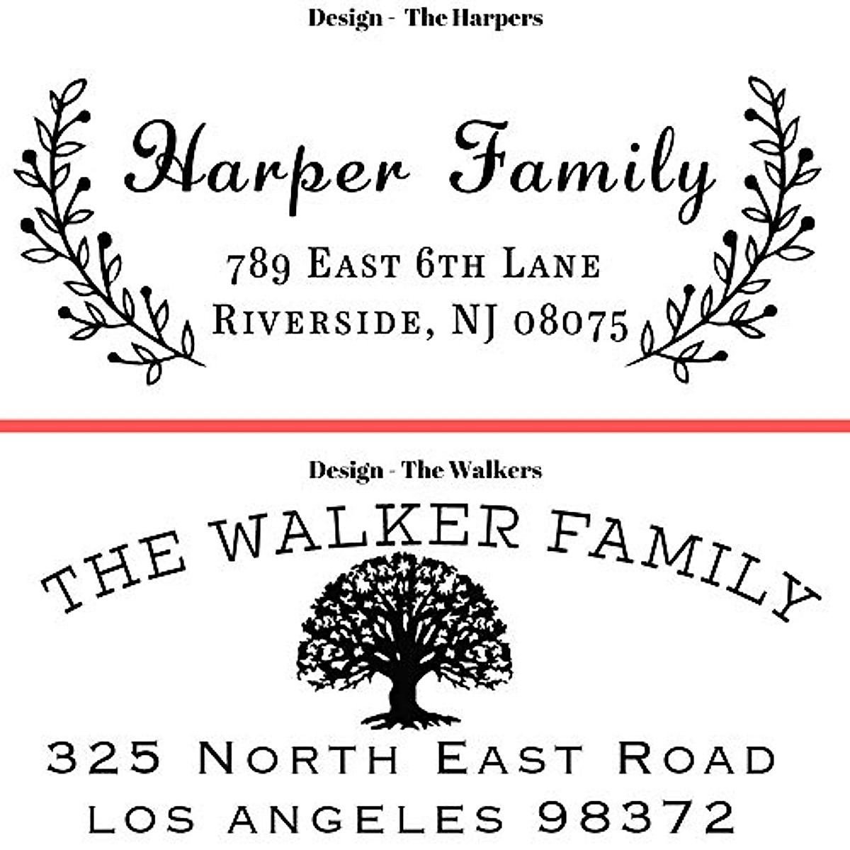 20 Designs to Choose!! Personalized - Address Stamp - Customized Stamp - Self-Inking Return Address Mail 3 Lines Custom Address Stamper - Black Red Blue Purple Green Ink - Wedding Invitation Stamp