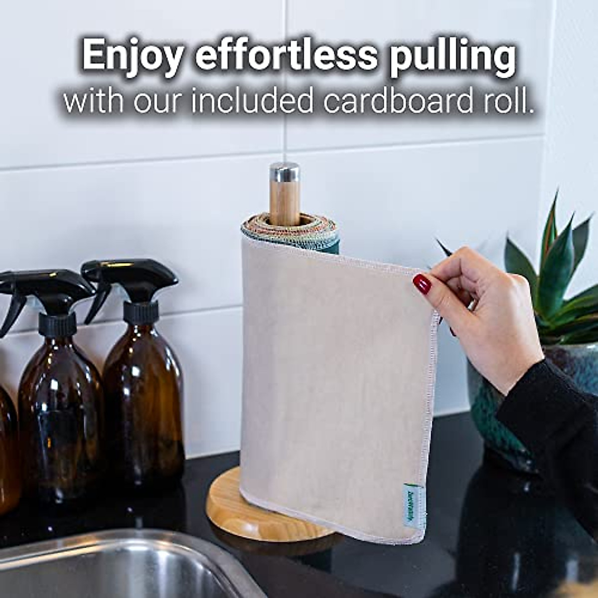 Reusable Paper Towels - Value Pack of 24 Paperless Paper Towels! - 100% Cotton, Super Soft, Absorbent, Washable and Made To Last - Cut Back and Waste Less with our Cloth Paper Towels! By ZeroWastely