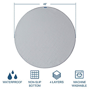 Washable Pee Pads for Dogs, Waterproof Round 48" Dog Whelping Pads, Reusable Pee Pad Quilted, Fast Absorbing Training Pads for Dogs, Housebreaking Absorption Pads