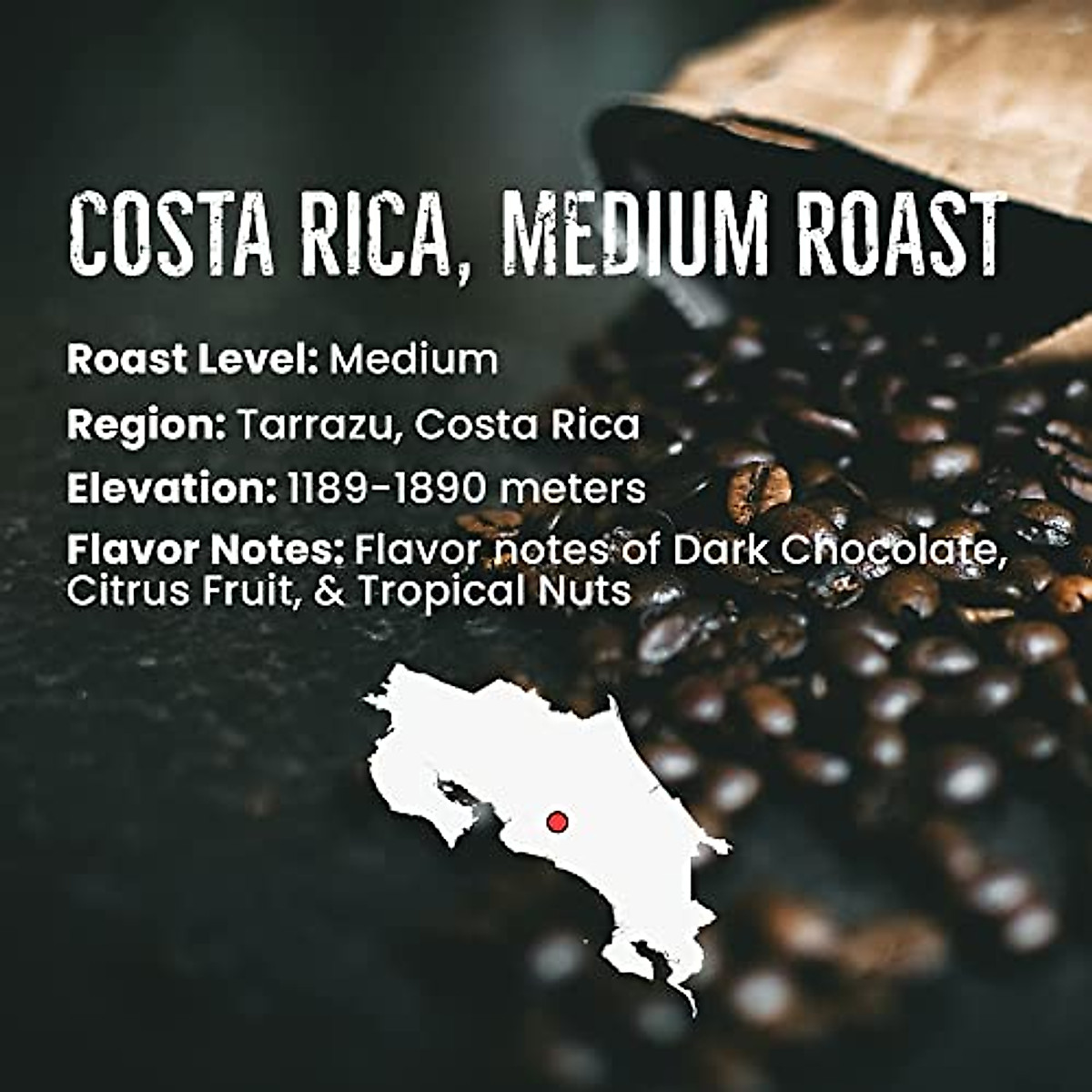 Mt. Comfort Coffee Costa Rica Medium Roast, 2.5 lb Bag - Sourced From Local, Costa Rican Coffee Farms - Roasted Whole Bean